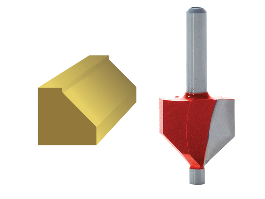 Router Bit TCT 45° Chamfer 1/4in Shank - Sterling Power Tools