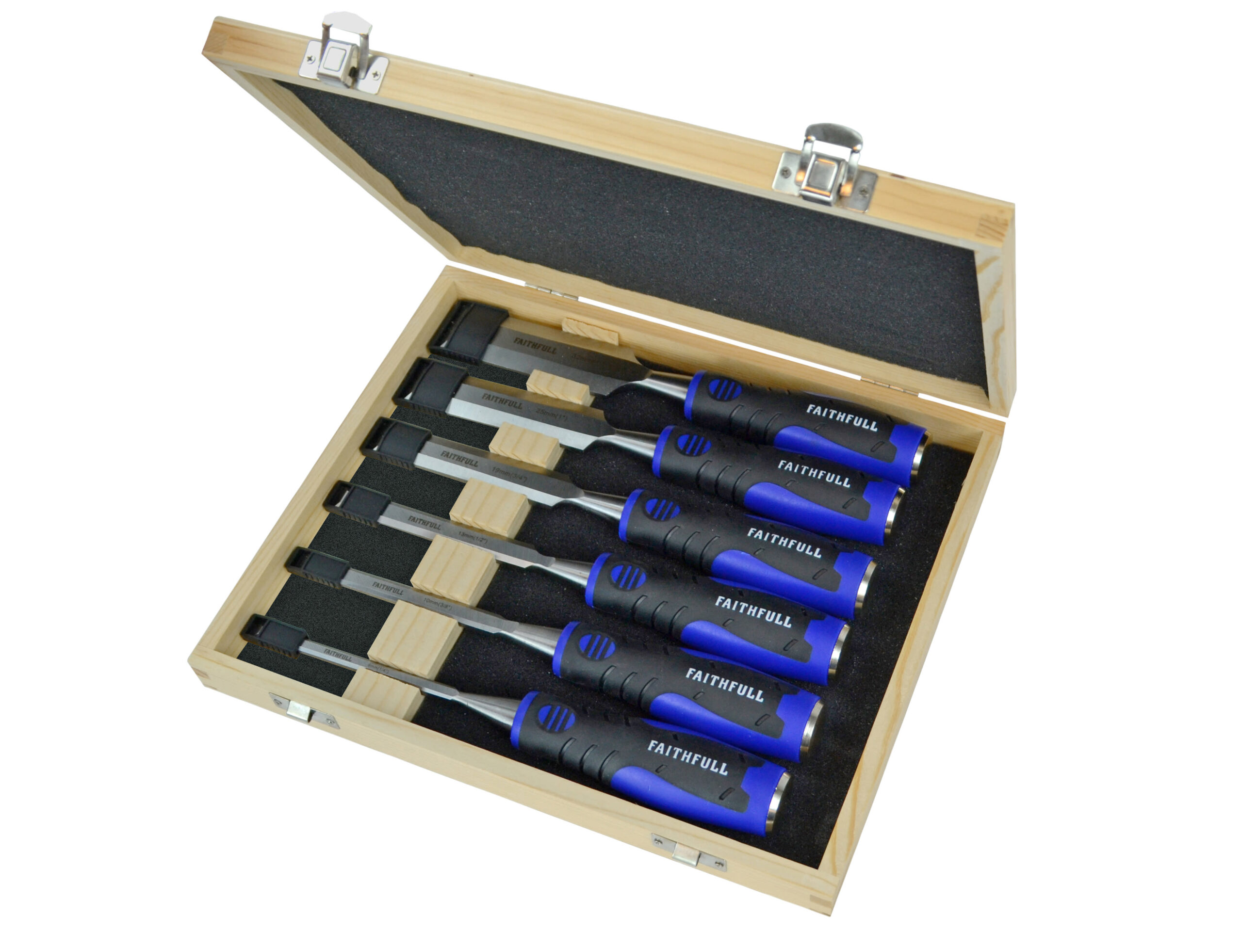 FAITHFULL Soft Grip Chisel Set + Storage Box, 6 Piece - Sterling Power ...